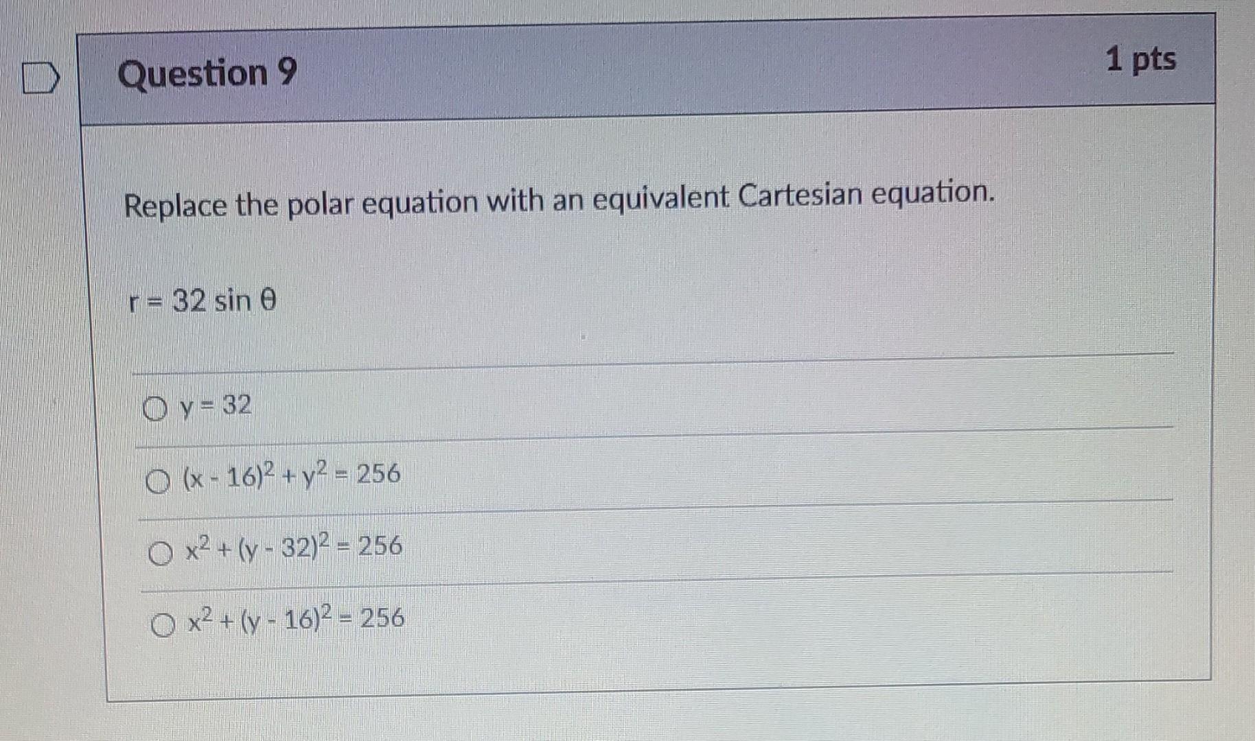 Solved Replace the polar equation with an equivalent | Chegg.com