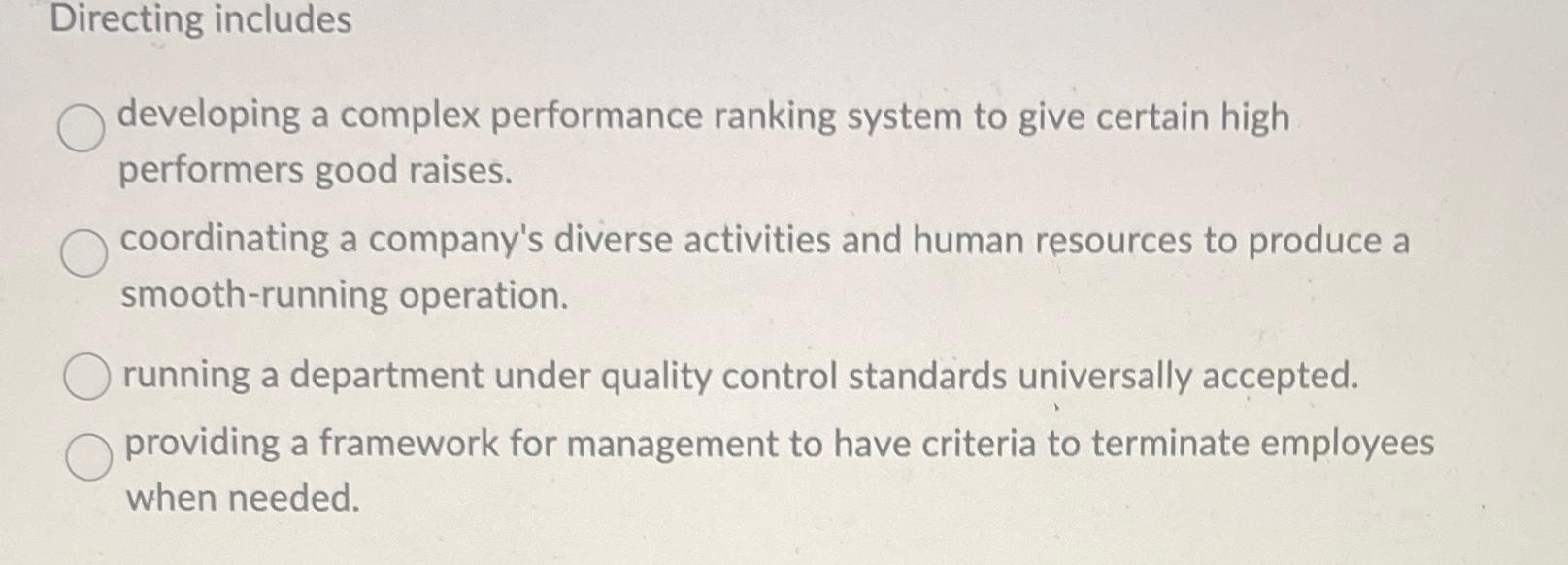 Solved Directing includesdeveloping a complex performance | Chegg.com