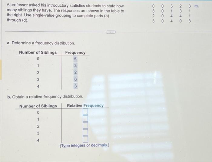 Solved A professor asked his introductory statistics | Chegg.com