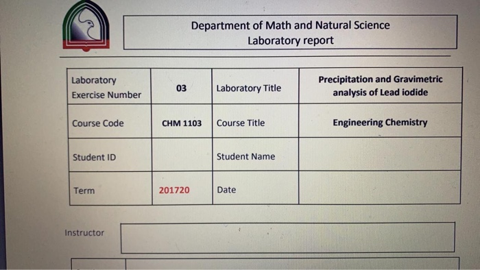 Department of Math and Natural Science Laboratory | Chegg.com