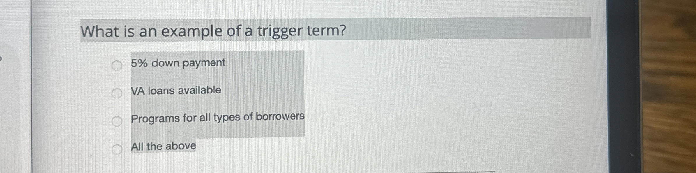 Solved What is an example of a trigger term?5% ﻿down | Chegg.com