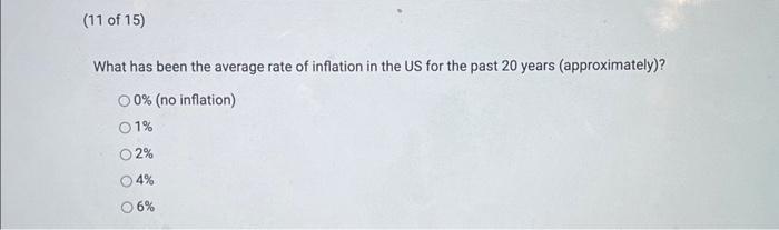 Solved What has been the average rate of inflation in the US | Chegg.com