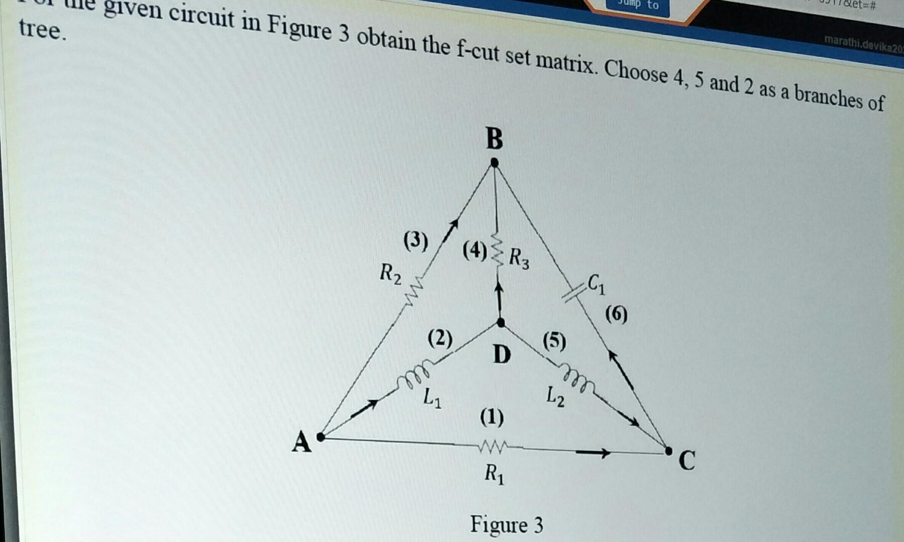 Solved given circuit in Figure 3 obtain the f-cut set | Chegg.com