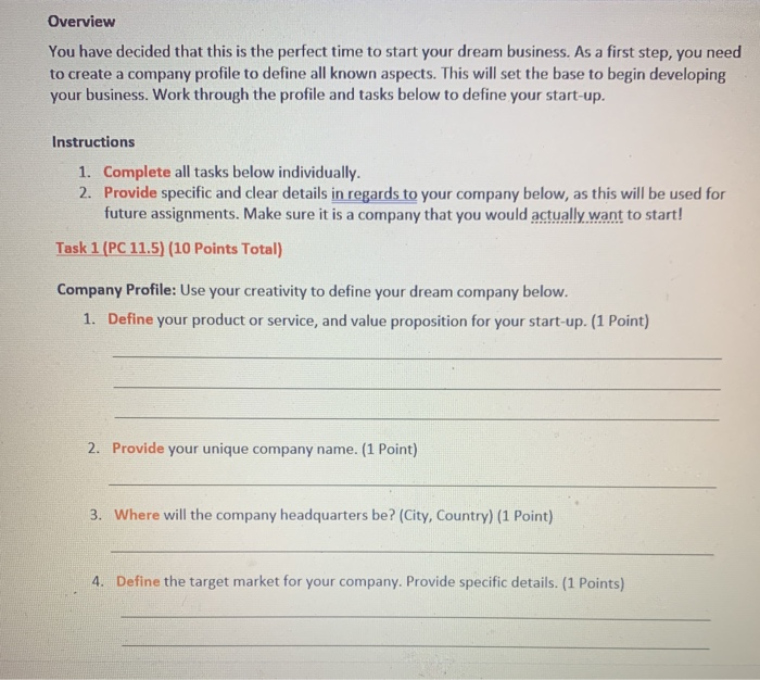 Solved Overview You have decided that this is the perfect | Chegg.com