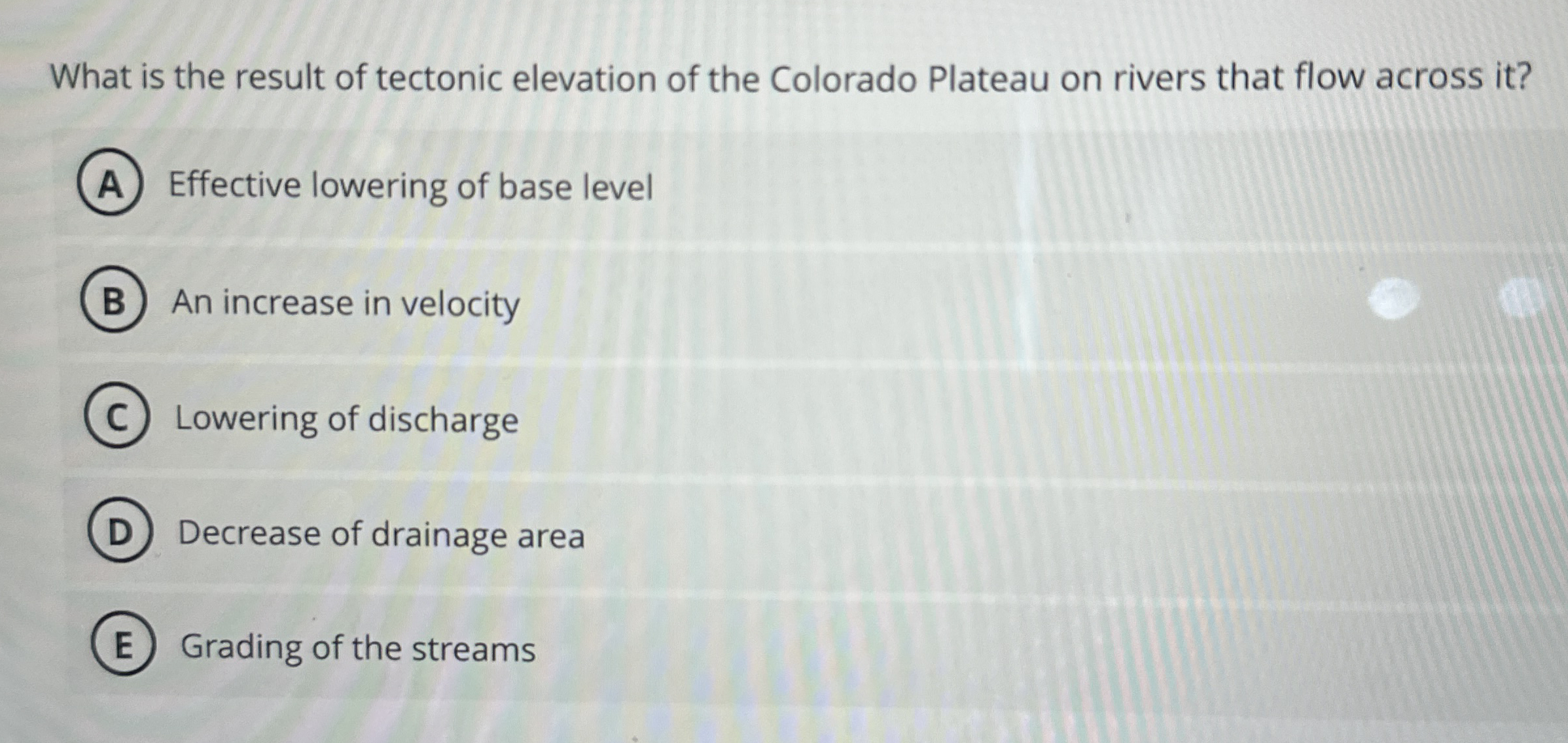 Solved What is the result of tectonic elevation of the | Chegg.com