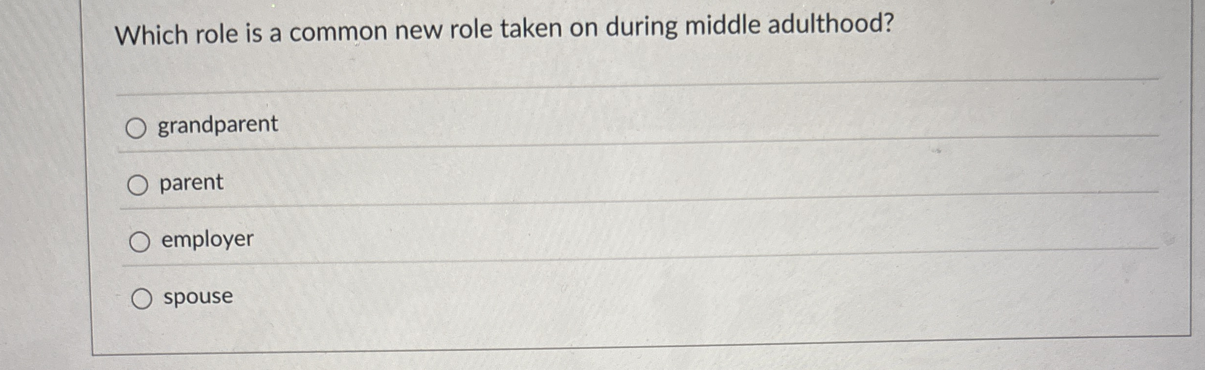 Solved Which role is a common new role taken on during | Chegg.com
