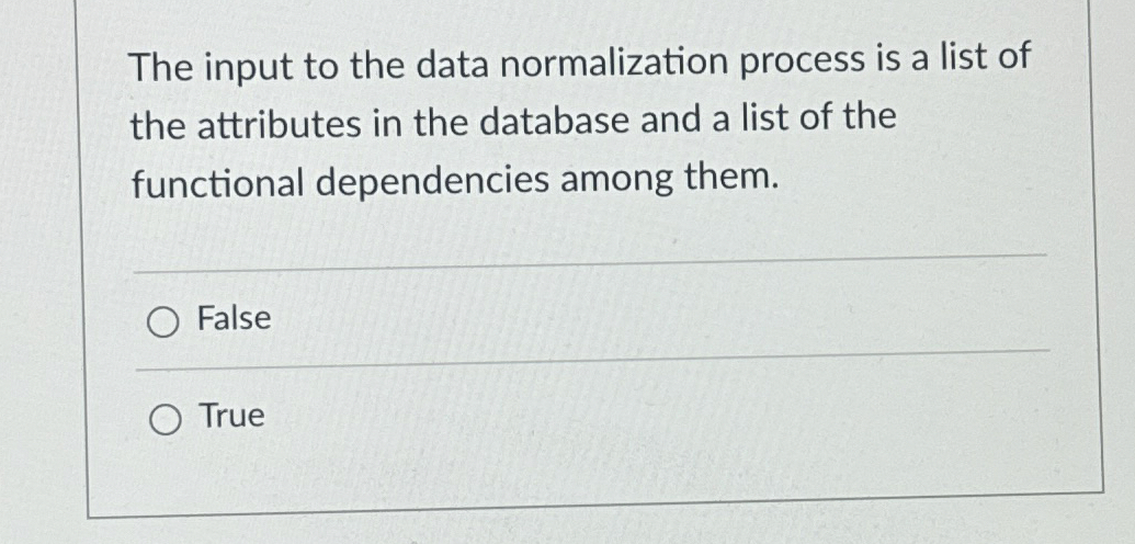 Solved The input to the data normalization process is a list | Chegg.com