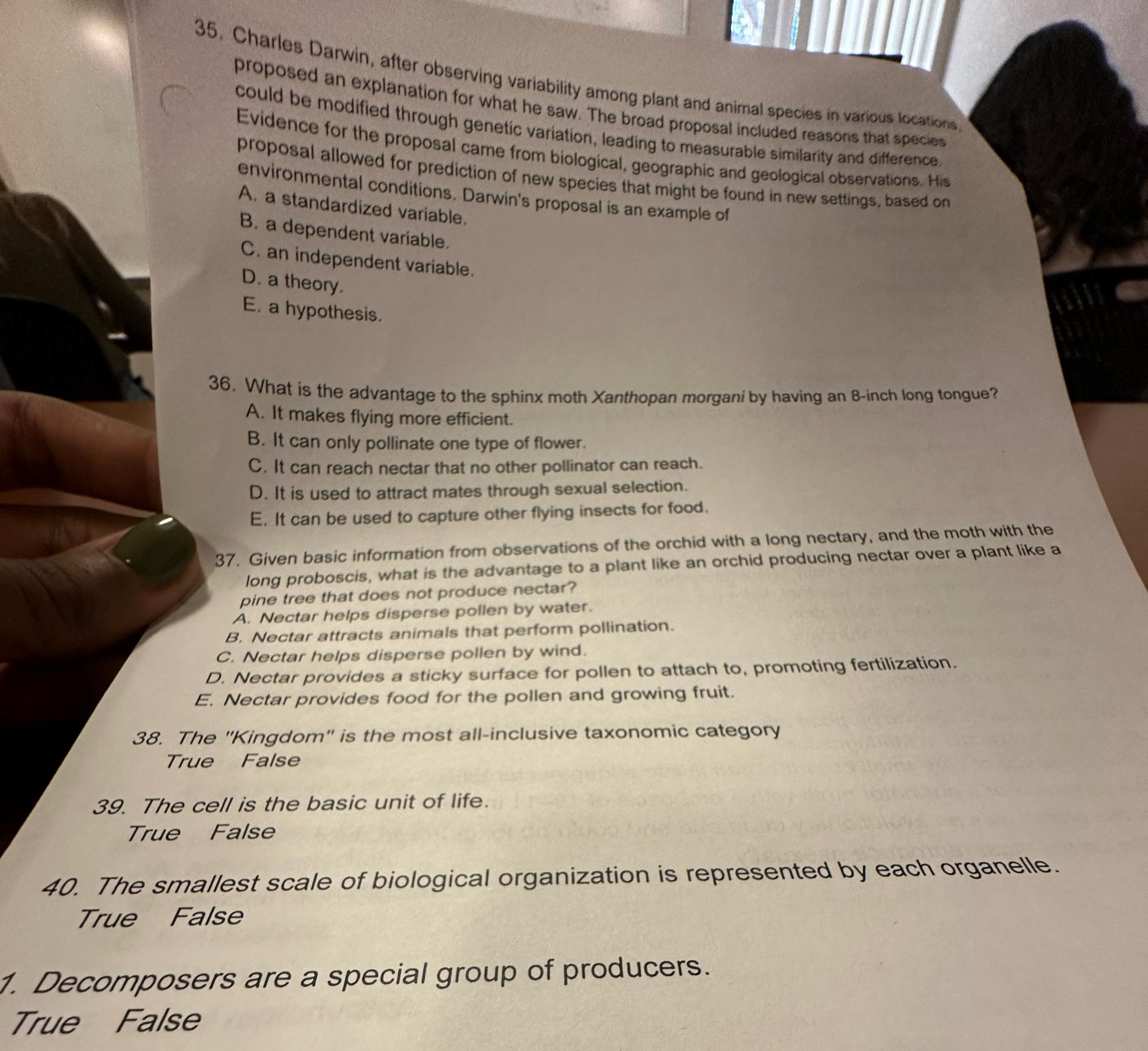 Solved Charles Darwin, after observing variability among | Chegg.com