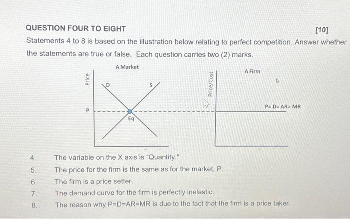 Solved QUESTION FOUR TO EIGHT [10] Statements 4 to 8 is | Chegg.com