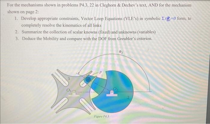Solved For the mechanisms shown in problems P4.3,22 in | Chegg.com