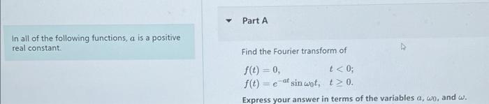 Solved In all of the following functions, a is a positive | Chegg.com