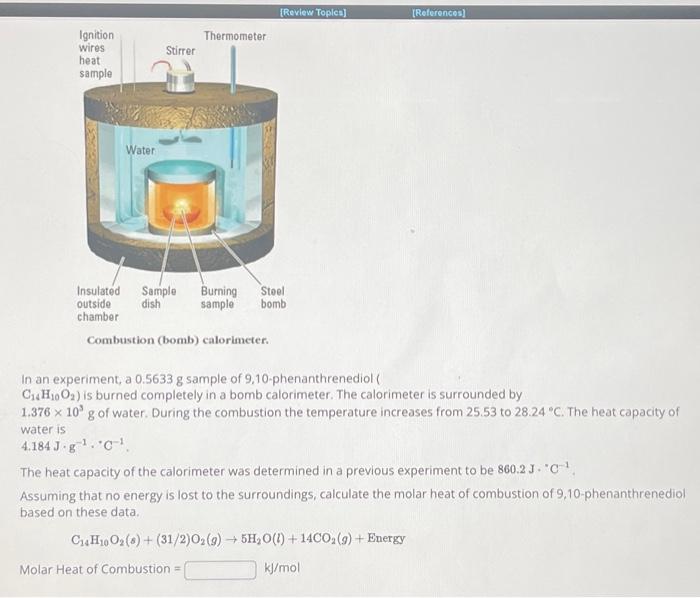 Solved Combustion (bomb) calorimeter. In an experiment, a | Chegg.com