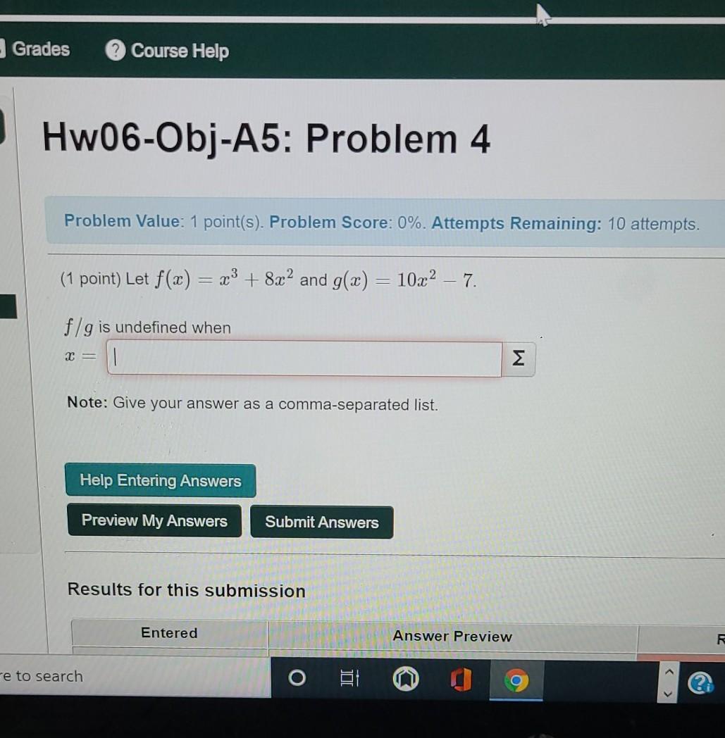 Solved Grades Course Help Hw06-Obj-A5: Problem 4 Problem | Chegg.com Solved Grades Course Help Hw06-Obj-A5: Problem 4 Problem | Chegg.com