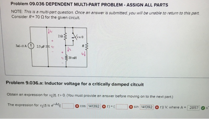 Solved Problem 09.036 DEPENDENT MULTI-PART PROBLEM - ASSIGN | Chegg.com