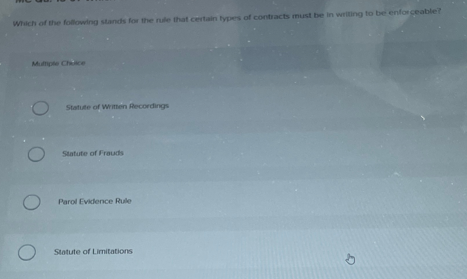 Solved Which of the following stands for the rule that | Chegg.com