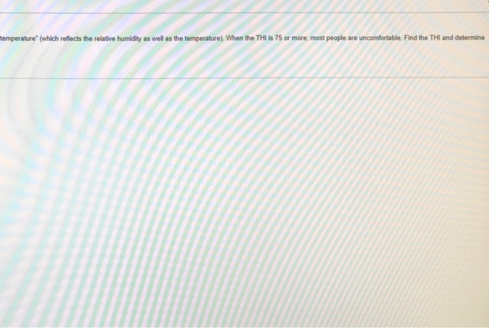 Solved The temperature humidity Index (TH), sometimes called | Chegg.com