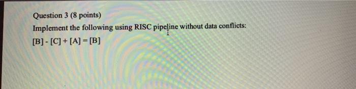 Solved Question 3 (8 points) Implement the following using | Chegg.com