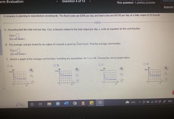 Solved A Assuming that the total cost per day, C(x) is | Chegg.com