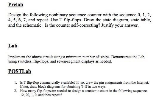 Solved Prelab Design the following nonbinary sequence | Chegg.com