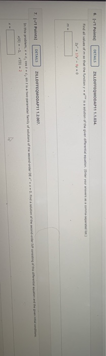 Solved 6. [-/1 Points) DETAILS ZILLDIFFEQMODAP11 1.1.034. | Chegg.com