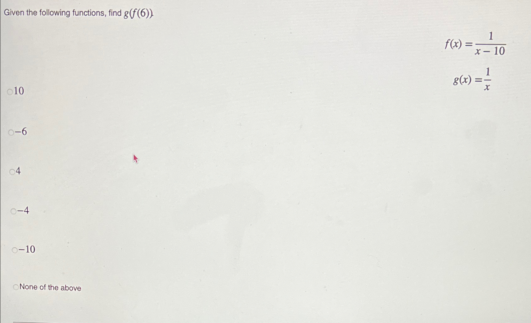 Solved Given the following functions, find | Chegg.com