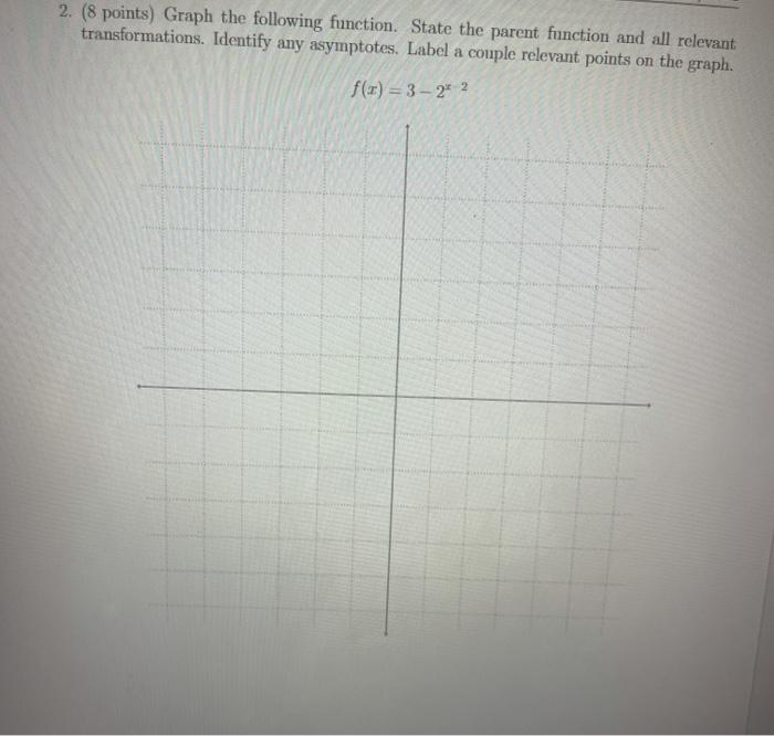 Solved 2. (8 points) Graph the following function. State the | Chegg.com
