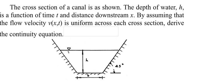 Solved The cross section of a canal is as shown. The depth | Chegg.com