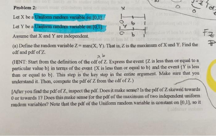 Solved Problem 2: Let X be a Umiform random variable on | Chegg.com