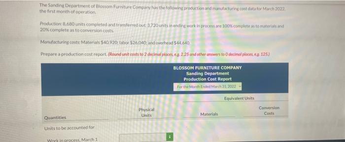 Solved The Cutting Department of Carla Vista Company has the | Chegg.com