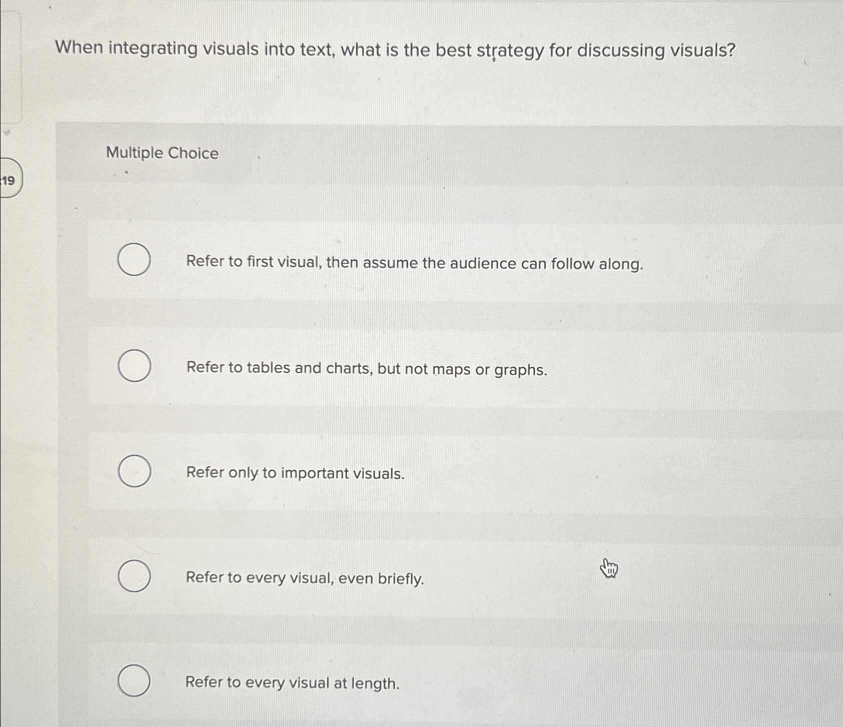 Solved When integrating visuals into text, what is the best | Chegg.com
