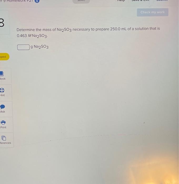 Solved Determine the mass of Na2SO3 necessary to prepare | Chegg.com