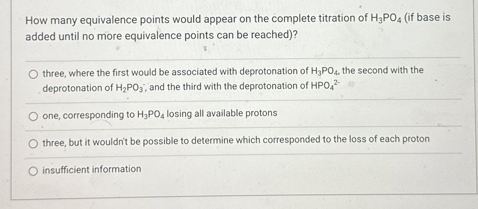 Solved How many equivalence points would appear on the | Chegg.com