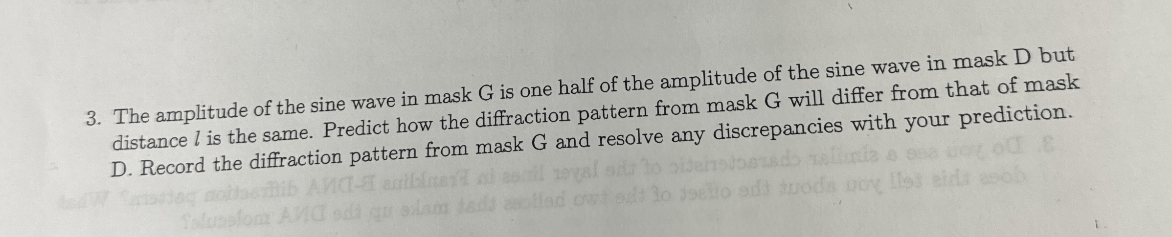 Solved The amplitude of the sine wave in mask G ﻿is one half | Chegg.com