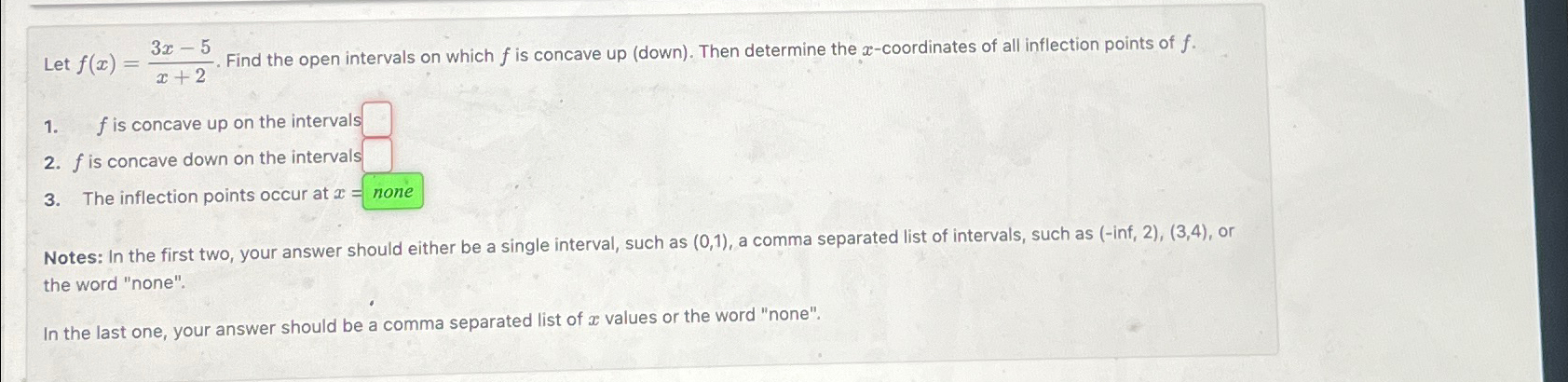 Solved Let f(x)=3x-5x+2. ﻿Find the open intervals on which f | Chegg.com