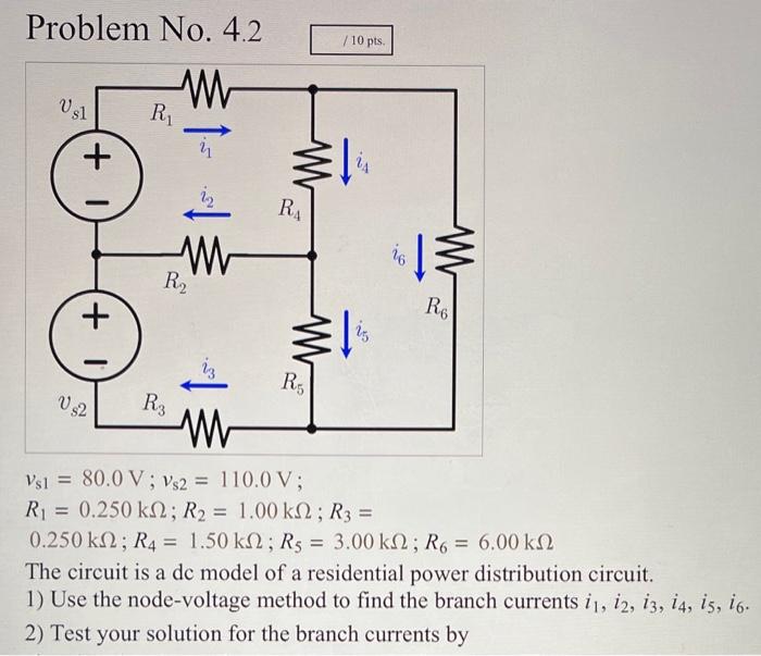 Solved The circuit is a dc model of a residential power | Chegg.com