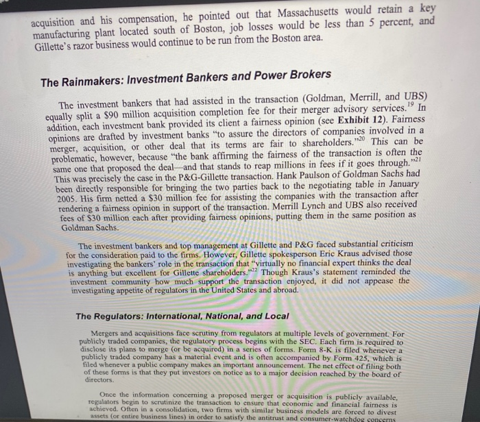 DAVID P. STOWELL The Best Deal Gillette Could Get? | Chegg.com