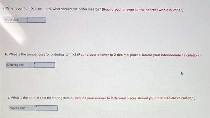 Solved Problem 11-21 (Algo) Item X is a standard item | Chegg.com