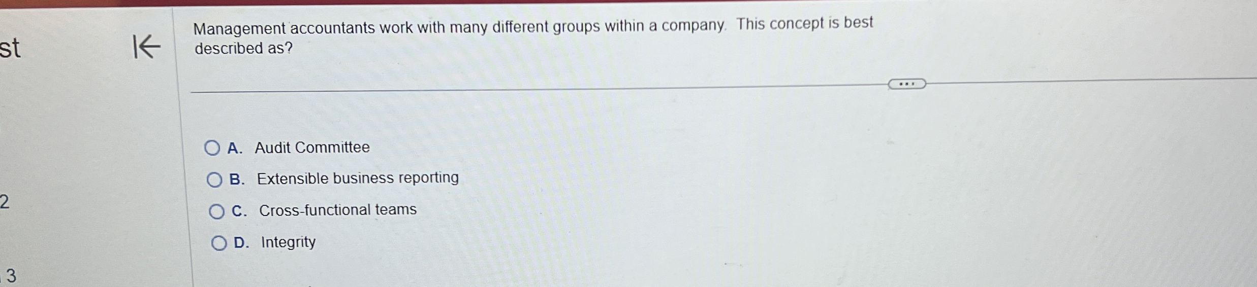 Solved Management accountants work with many different | Chegg.com