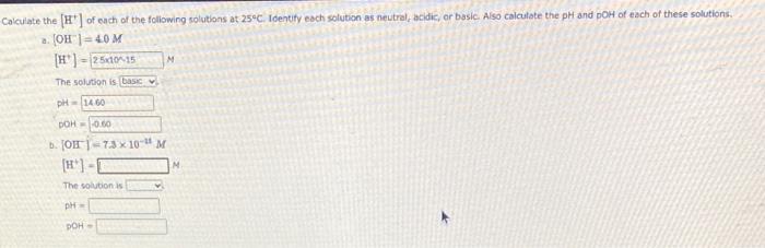 Solved Calculate the [H] of each of the following solutions | Chegg.com