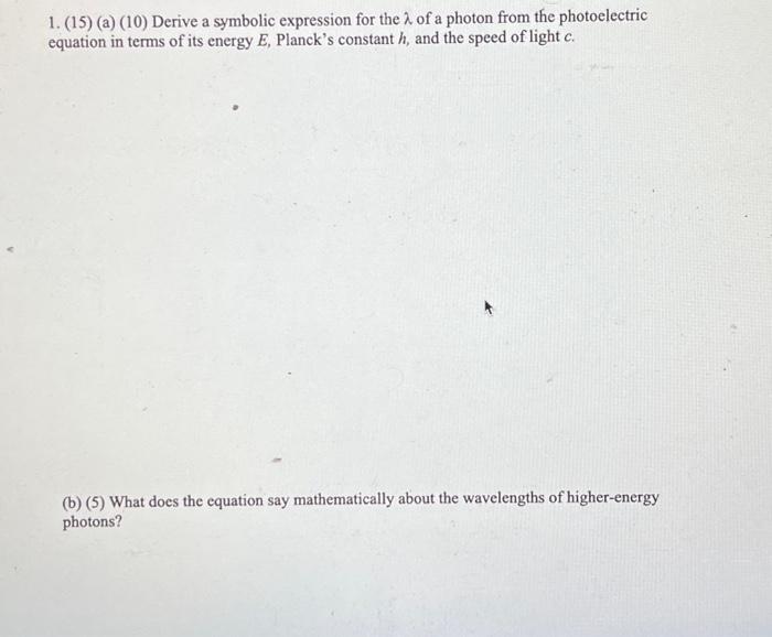 Solved 1. (15) (a) (10) Derive a symbolic expression for the | Chegg.com