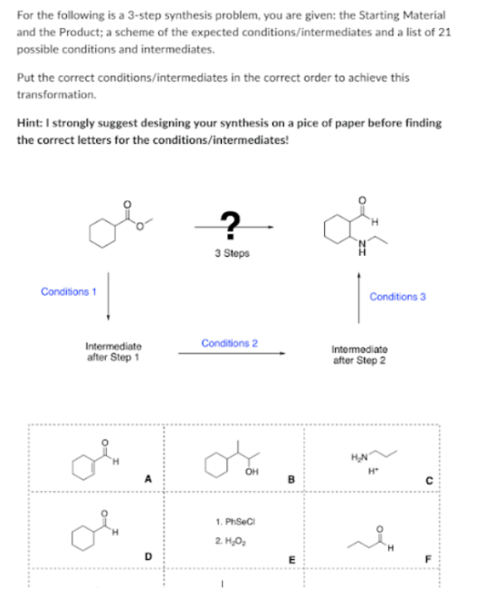 Solved For the following is a 3-step synthesis problem, you | Chegg.com
