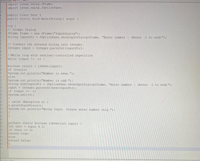 Solved import javax. Swing. JoptionPane: public class Test 1 | Chegg.com