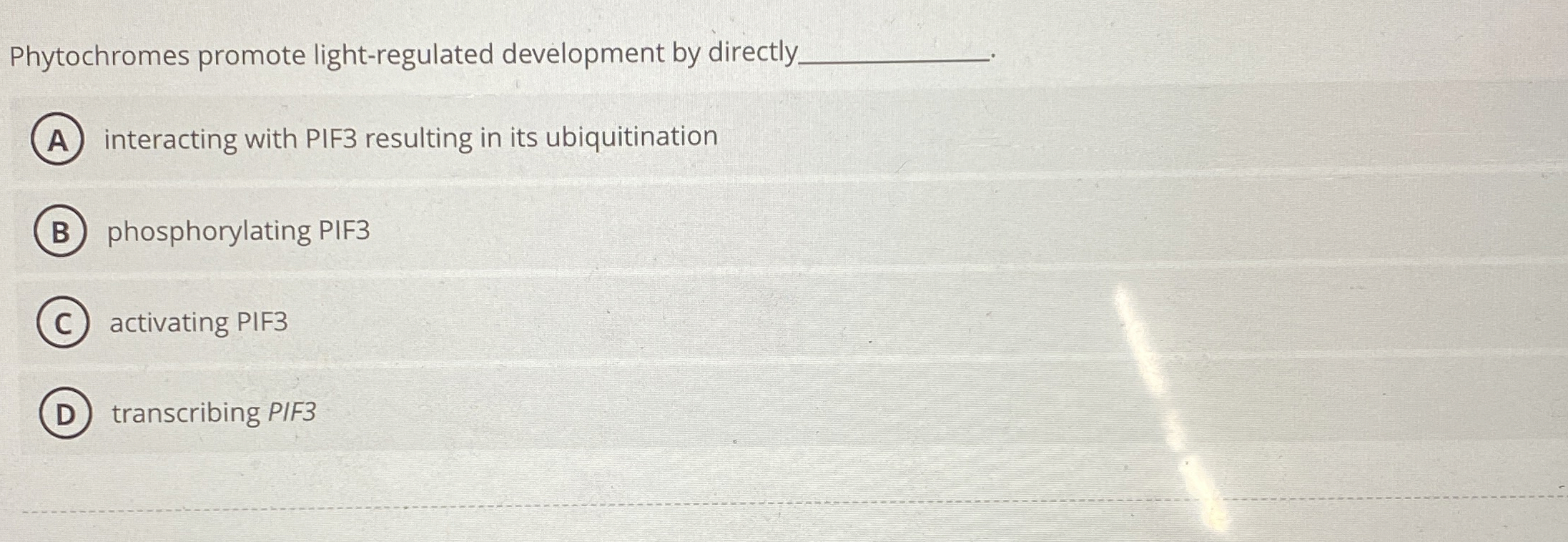 Solved Phytochromes promote light-regulated development by | Chegg.com