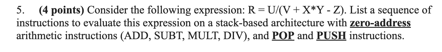 Solved (4 ﻿points) ﻿Consider the following expression: | Chegg.com