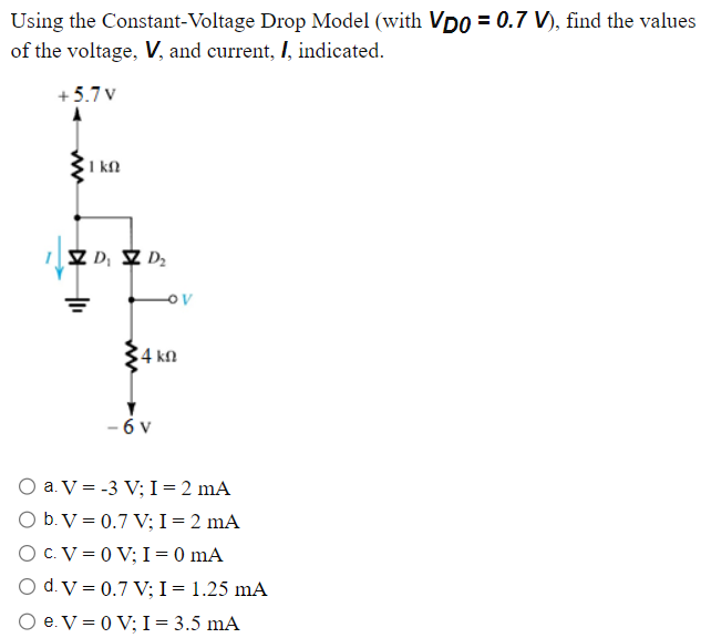 Solved Using the Constant-Voltage Drop Model (with | Chegg.com