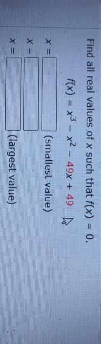 Solved Find all real values of x such that f(x) = 0. f(x) = | Chegg.com
