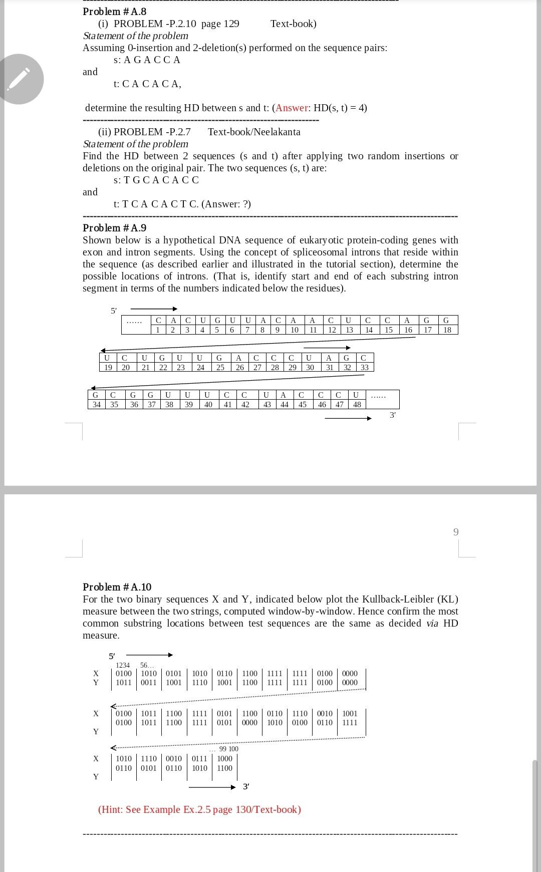 Problem # A.7 (a) Determine the Hamming distance (HD) | Chegg.com