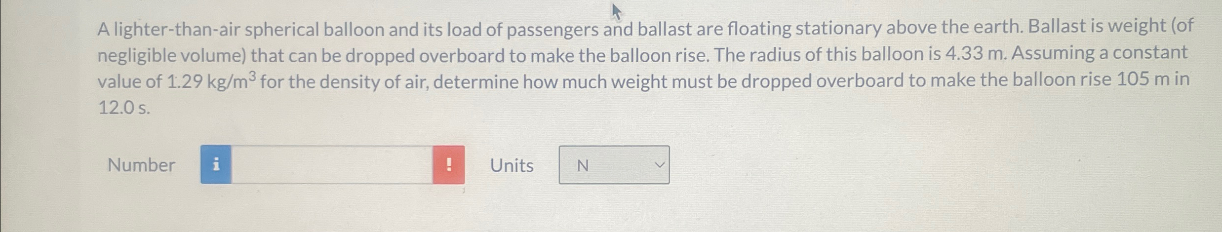 Solved A lighter-than-air spherical balloon and its load of | Chegg.com