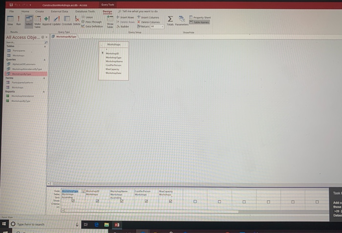 Task Instructions Add criteria to the WorkshopsBy | Chegg.com