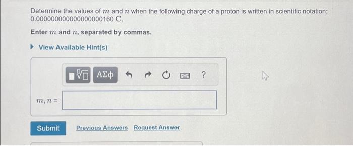 Solved Determine the values of m and n when the following | Chegg.com